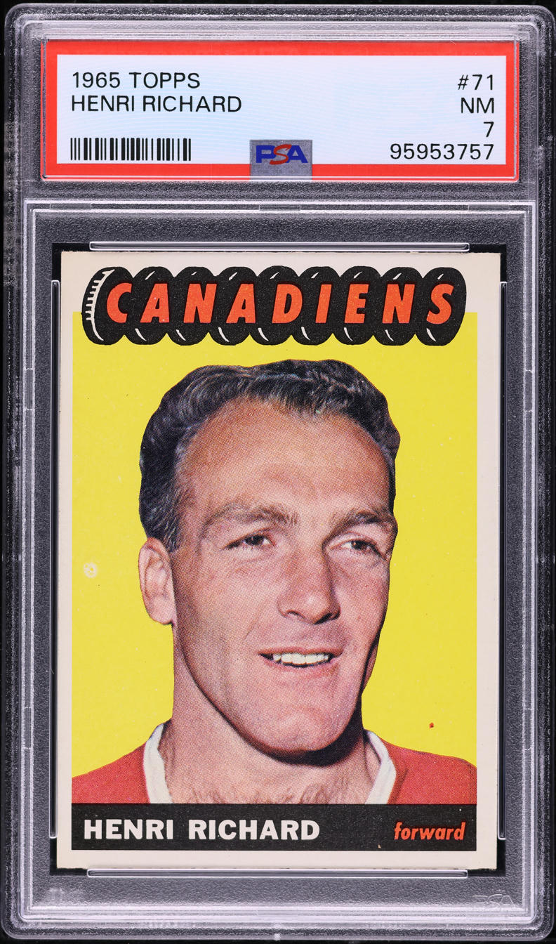 1965 Topps Hockey Henri Richard #71 PSA 7 NRMT on Fanatics Collect