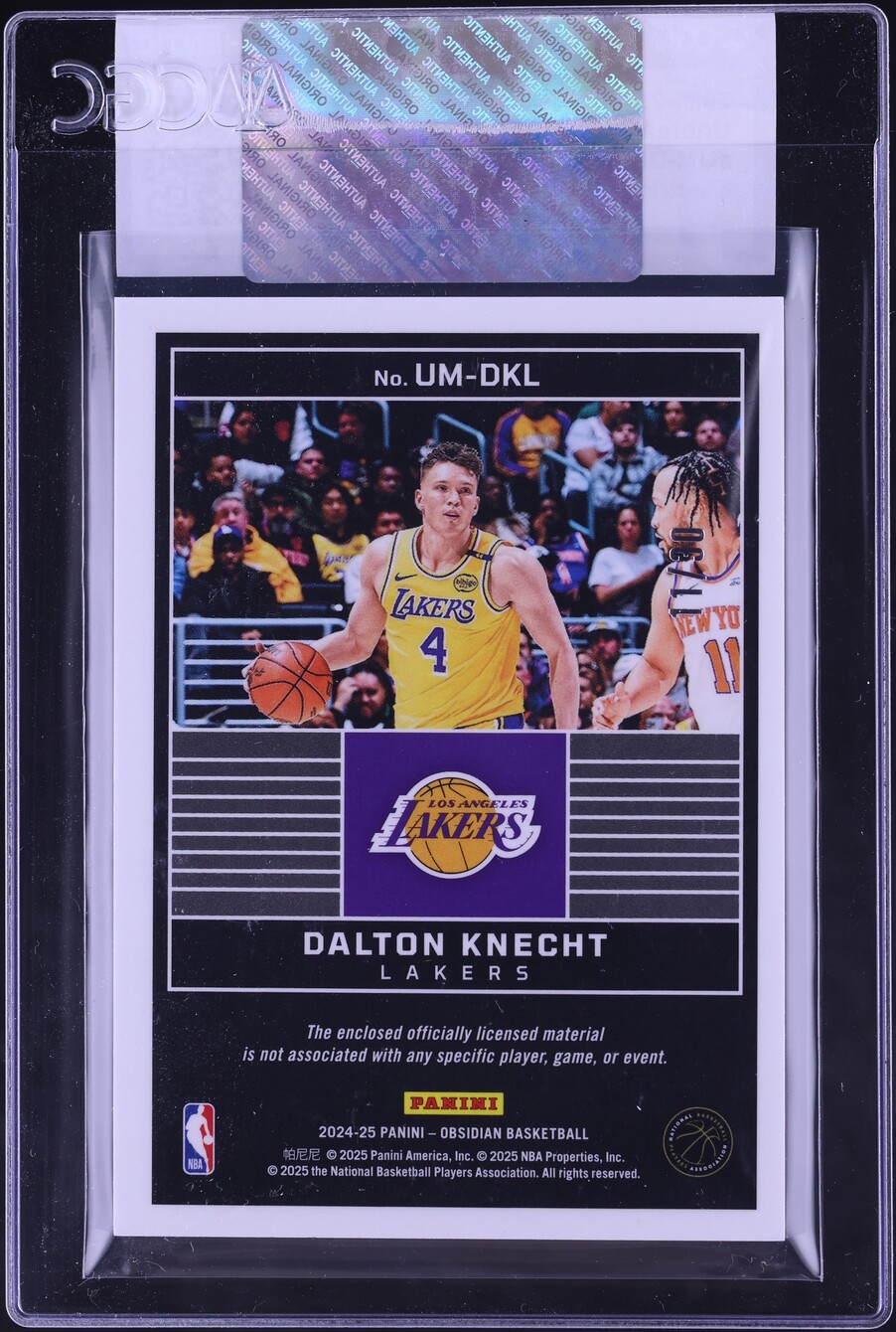 2024 Panini Obsidian Unbreakable Electric Etch Blue Flood Dalton Knecht ...