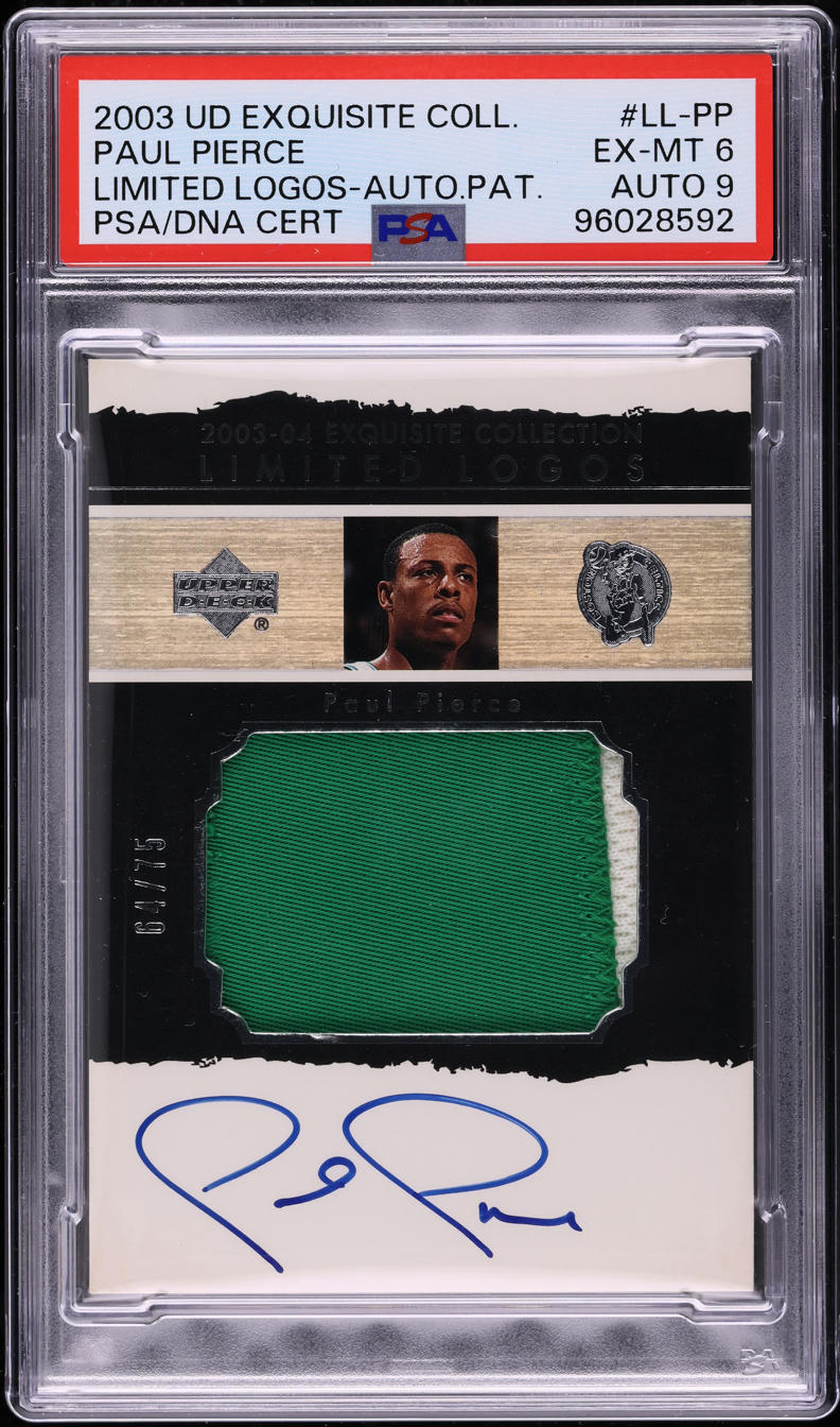 2003 Exquisite Collection Limited Logos Paul Pierce PATCH AUTO DNA 9 / ...