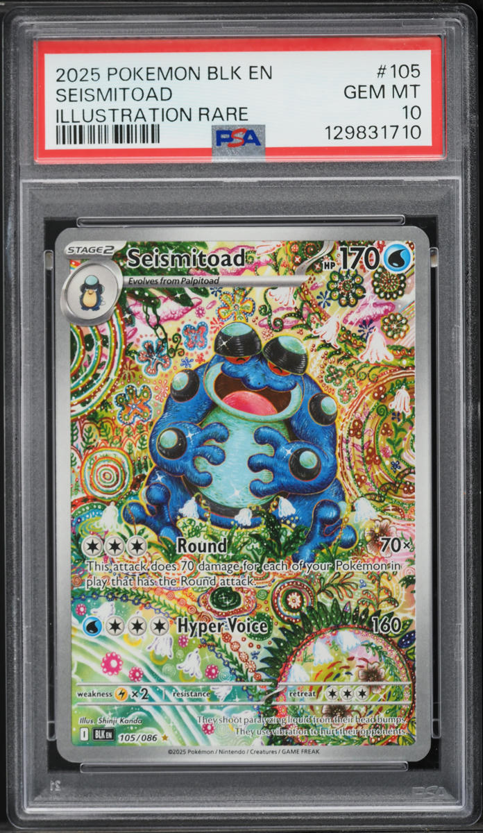 2025 Pokemon Scarlet & Violet Black Bolt IR Seismitoad #105 PSA 10 GEM ...
