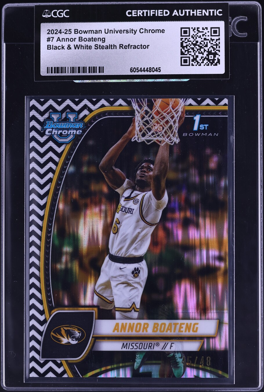 2024 Bowman Chrome U Black & White Stealth Ref Annor Boateng ROOKIE /48 ...