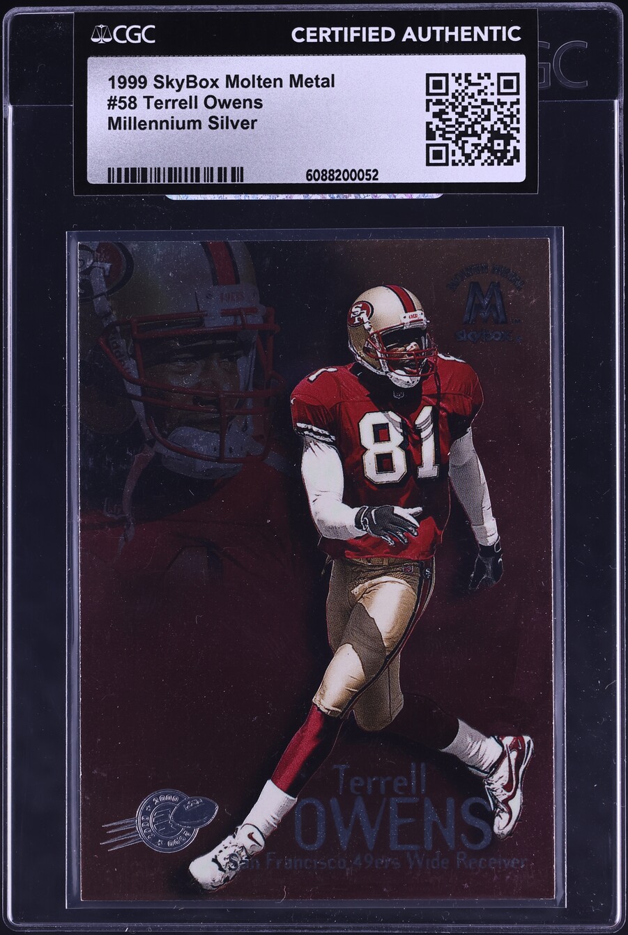 1999 SkyBox Molten Metal Millennium Silver Terrell Owens #58 CGC AUTH ...