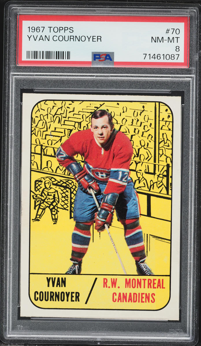 1967 Topps Hockey Yvan Cournoyer #70 PSA 8 NM-MT on Fanatics Collect