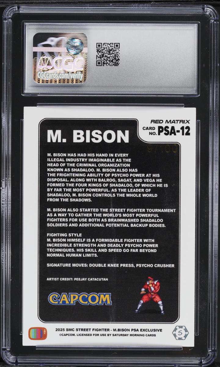 2025 SMC Street Fighter PSA Magazine Red Matrix M. Bison #PSA-12 CGC 10 ...