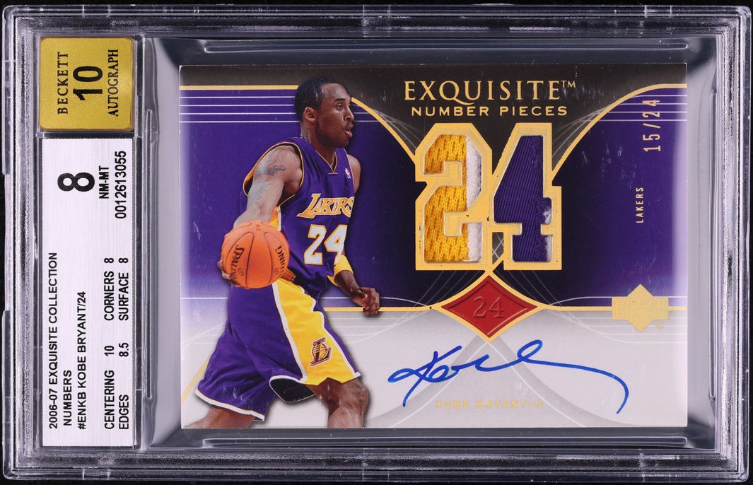2006 Exquisite Number Pieces Kobe Bryant PATCH AUTO /24 #ENKB BGS 8 NM ...