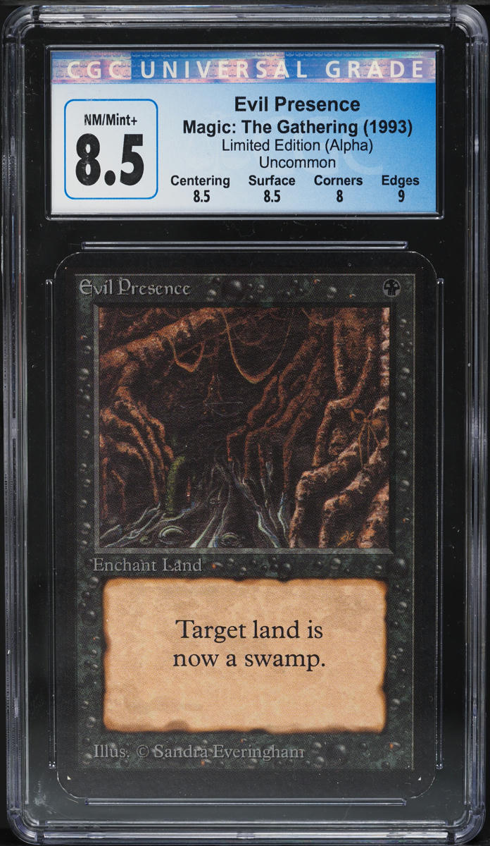 1993 Magic The Gathering MTG Alpha Evil Presence CGC 8.5 NM-MT+ on ...
