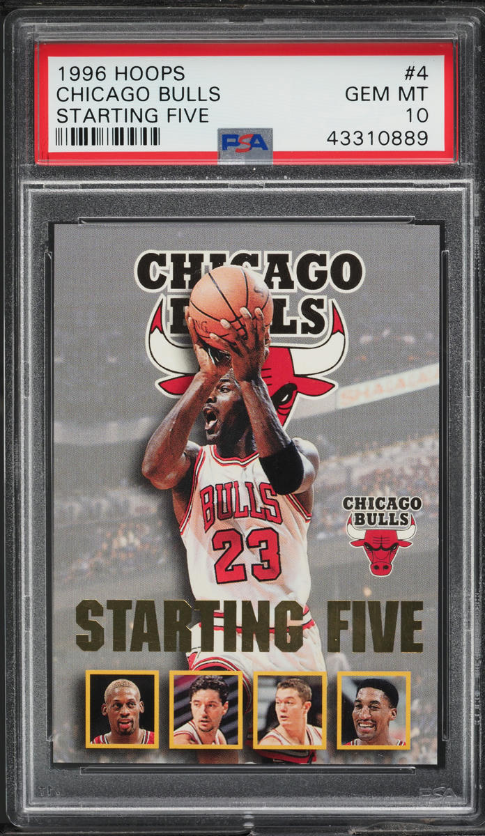 1996 Hoops Starting Five Chicago Bulls w/ Michael Jordan #4 PSA 10 GEM ...