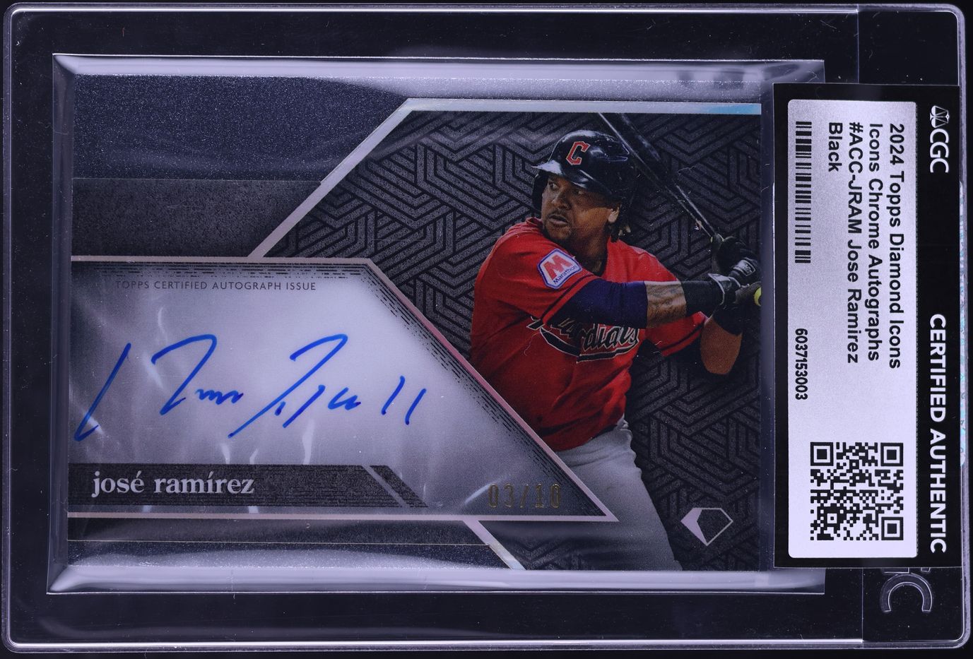 2024 Topps Diamond Icons Chrome Black Jose Ramirez AUTO /10 #ACC-JRAM CGC AUTH on Fanatics Collect