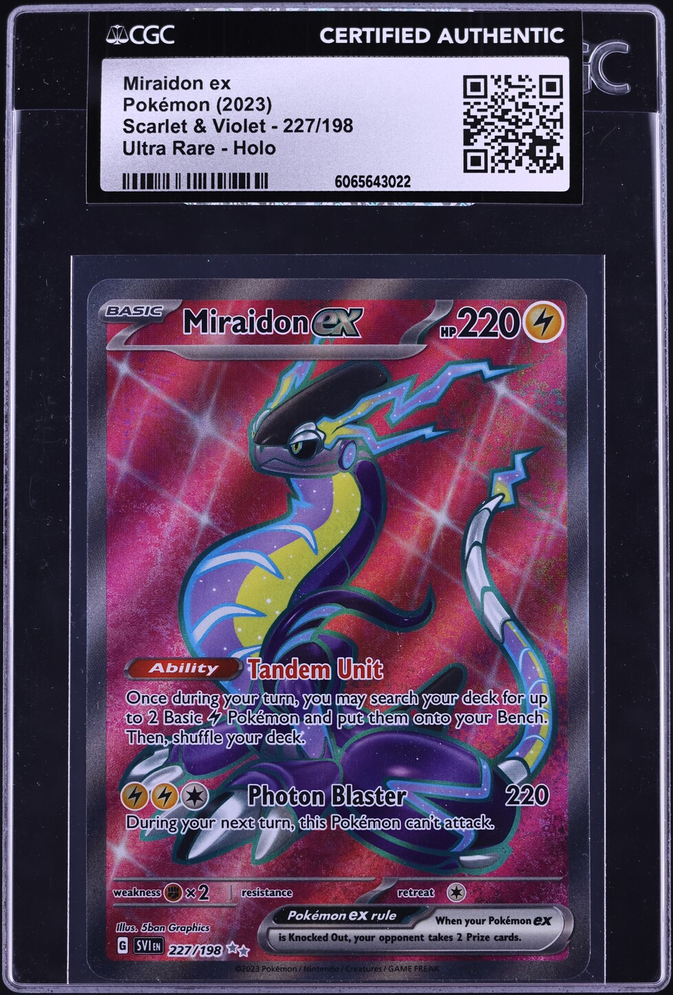 2023 Pokemon Scarlet & Violet Full Art Miraidon ex #227 CGC AUTH on ...