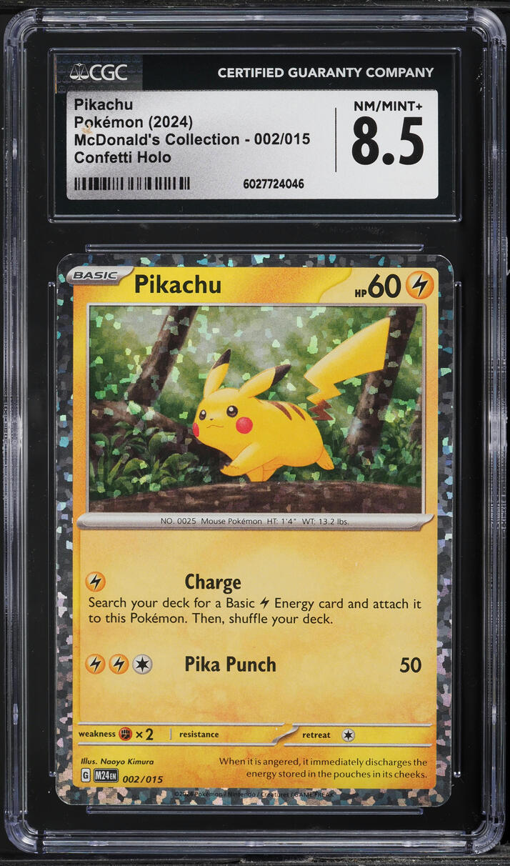 2024 Pokemon SV McDonald's Collection Confetti Holo Pikachu #2 CGC 8.5 ...