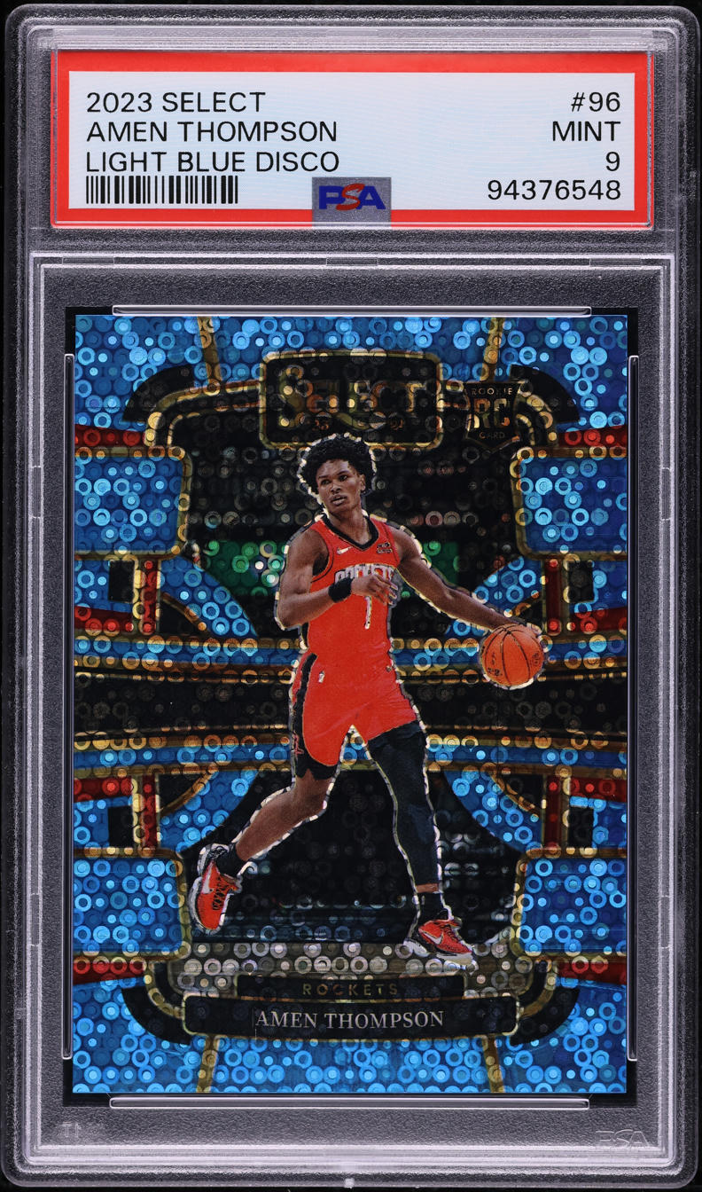 2023 Select Light Blue Disco Amen Thompson ROOKIE /99 #96 PSA 9 MINT on ...