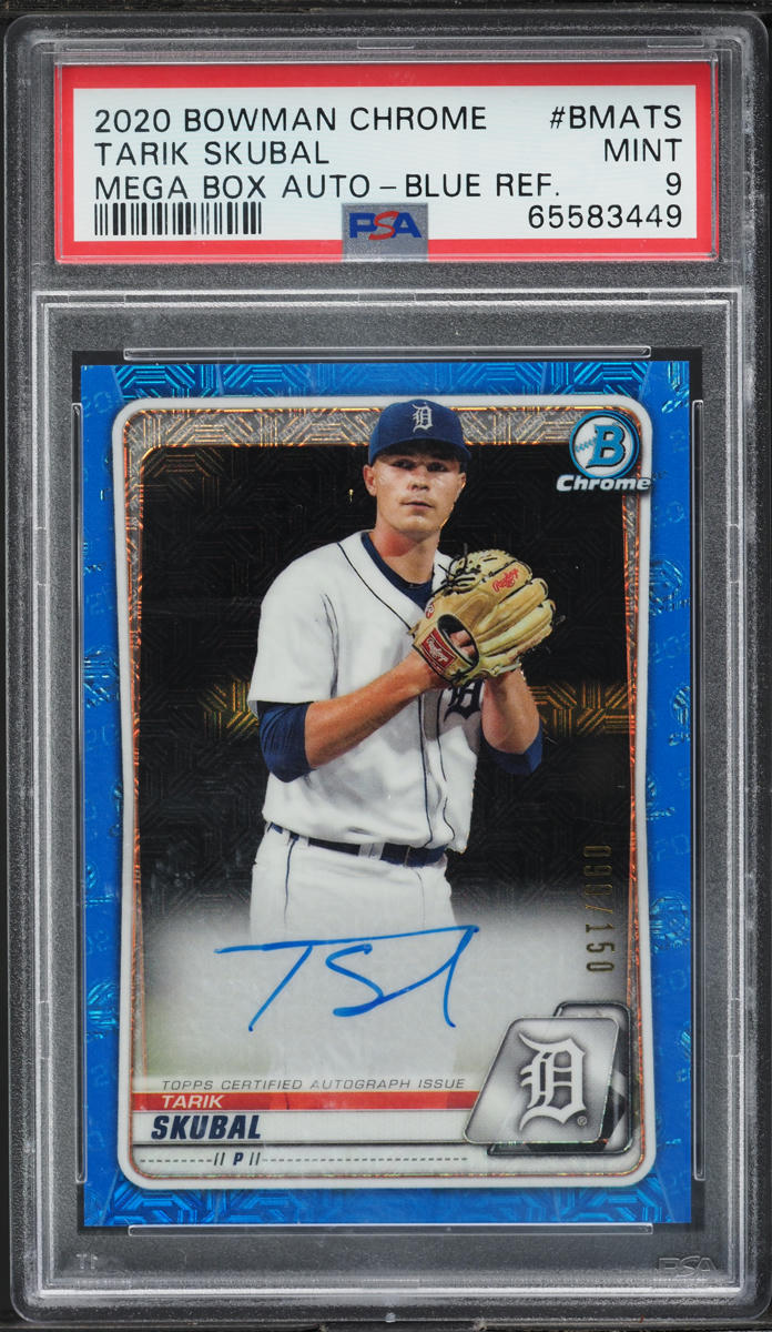 2020 Bowman Chrome Mega Box Blue Tarik Skubal ROOKIE AUTO /150 PSA 9 ...