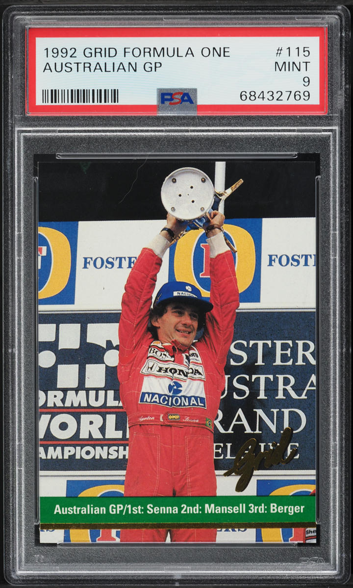 1992 Grid Formula 1 F1 Australian GP Ayrton Senna #115 PSA 9 MINT on ...