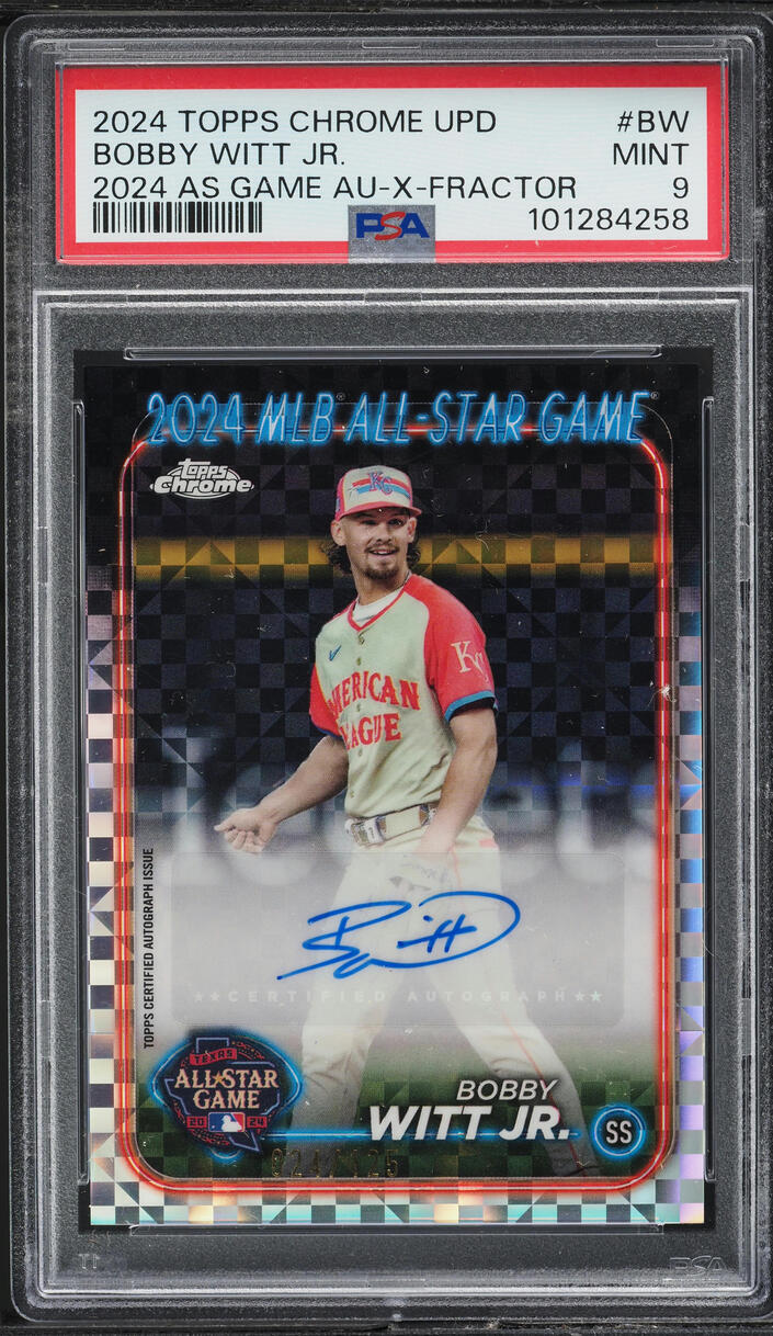2024 Topps Chrome Update '24 ASG X-Fractor Bobby Witt Jr. AUTO /125 PSA 9 on Fanatics Collect