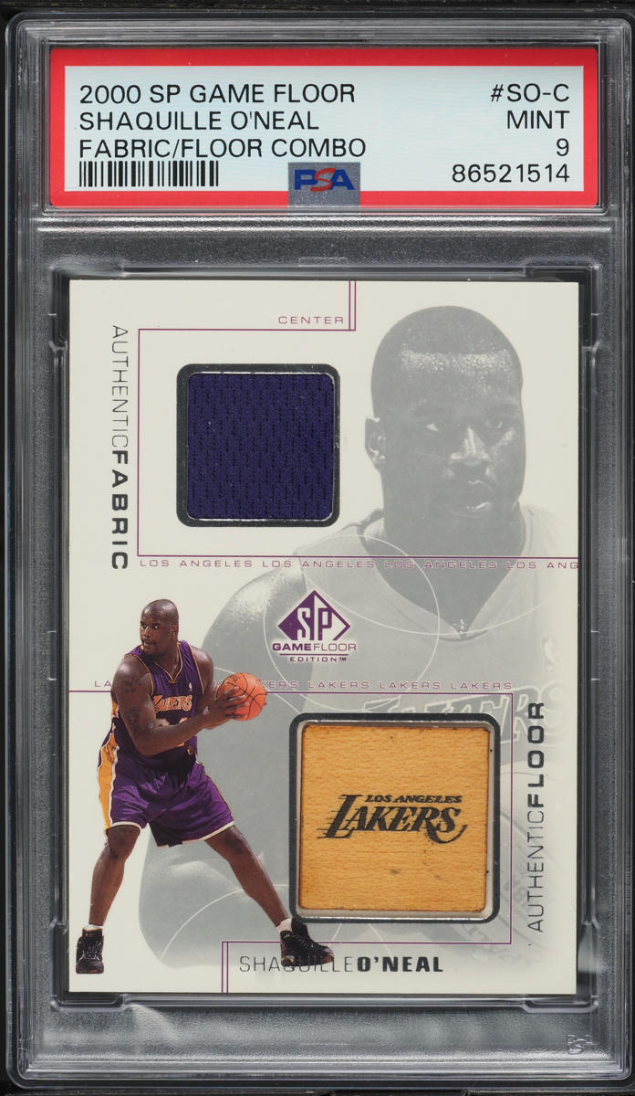 2000 SP Game Floor Fabric/Floor Combo Shaquille O'Neal PATCH #SO-C PSA ...