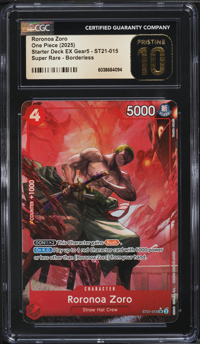 2025 One Piece Starter Deck EX Gear5 Borderless Roronoa Zoro #ST21-015 CGC 10 on Fanatics Collect