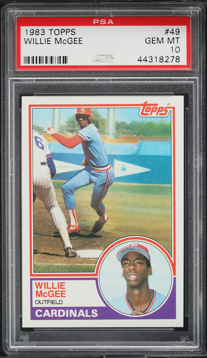 1983 Topps Willie McGee ROOKIE #49 PSA 10 GEM MINT on Fanatics Collect
