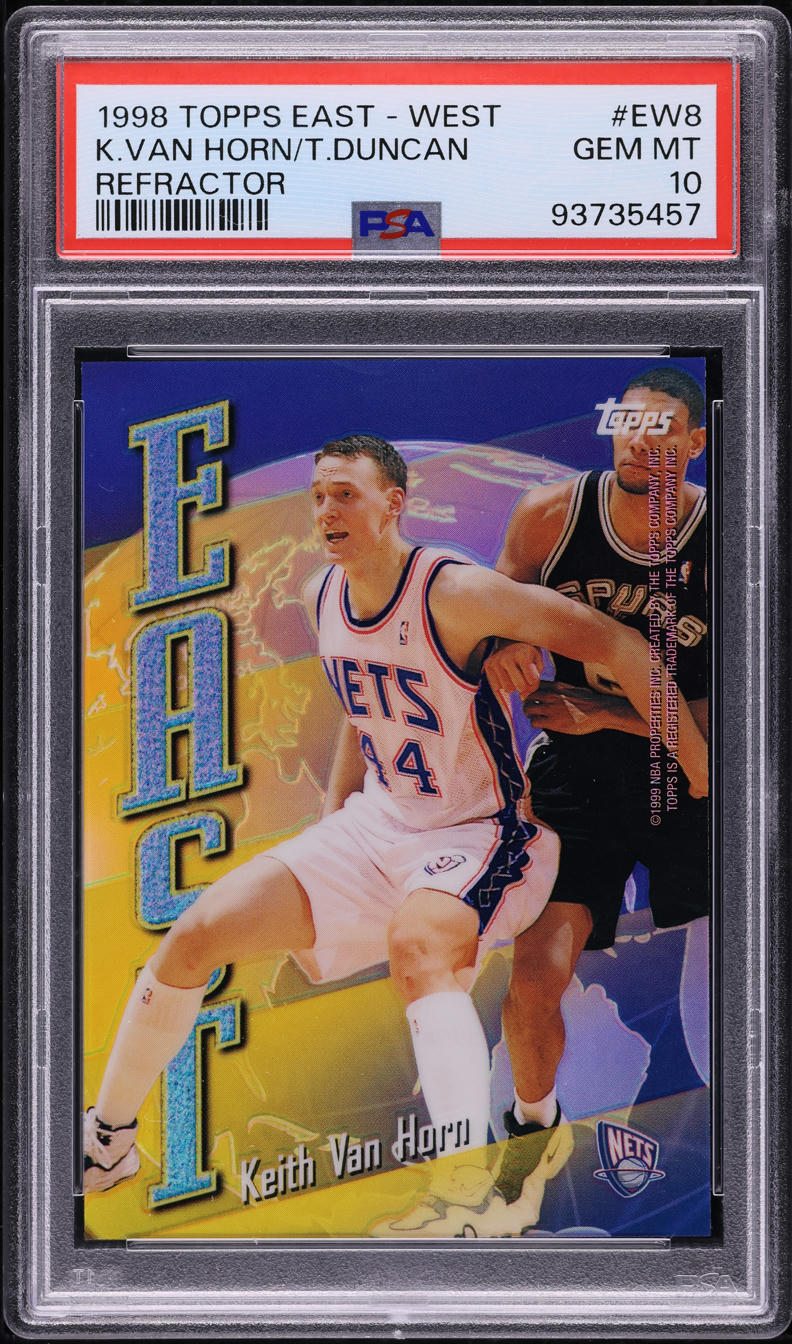 1998 Topps East West Refractor Keith Van Horn & Tim Duncan #EW8 PSA 10 ...