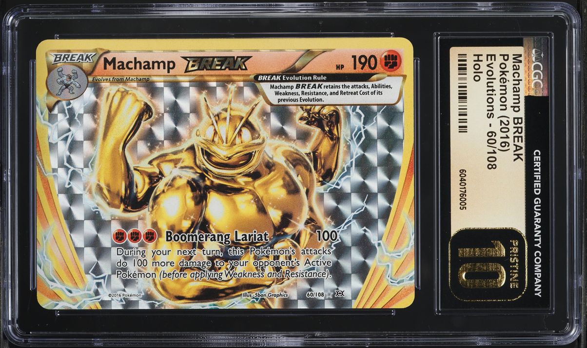 2016 Pokemon XY Evolutions Holo Machamp BREAK #60 CGC 10 PRISTINE on ...