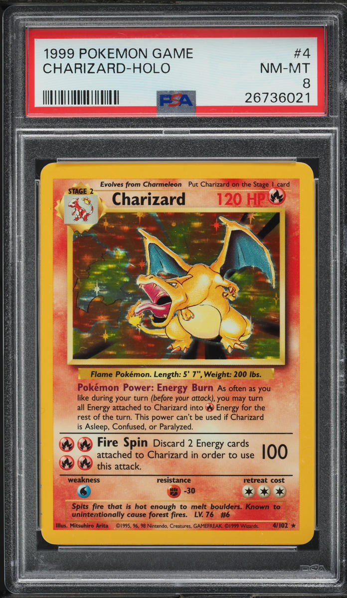 1999 Pokemon Base Set Holo Charizard #4 PSA 8 NM-MT on Fanatics Collect