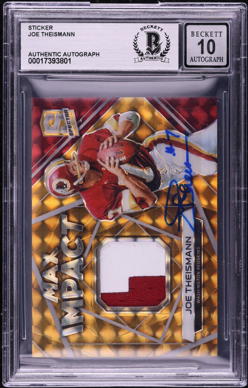 Joe Theismann Signed Autographed Sticker AUTO BAS BGS AUTH on Fanatics ...