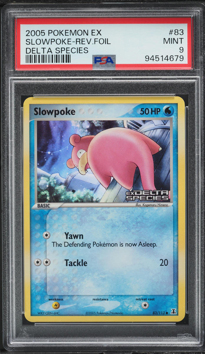 2005 Pokemon EX Delta Species Reverse Holo Slowpoke #83 PSA 9 MINT on ...