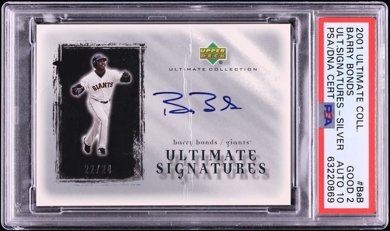 2001 Ultimate Collection Signatures Silver Barry Bonds AUTO DNA 10 /24 ...
