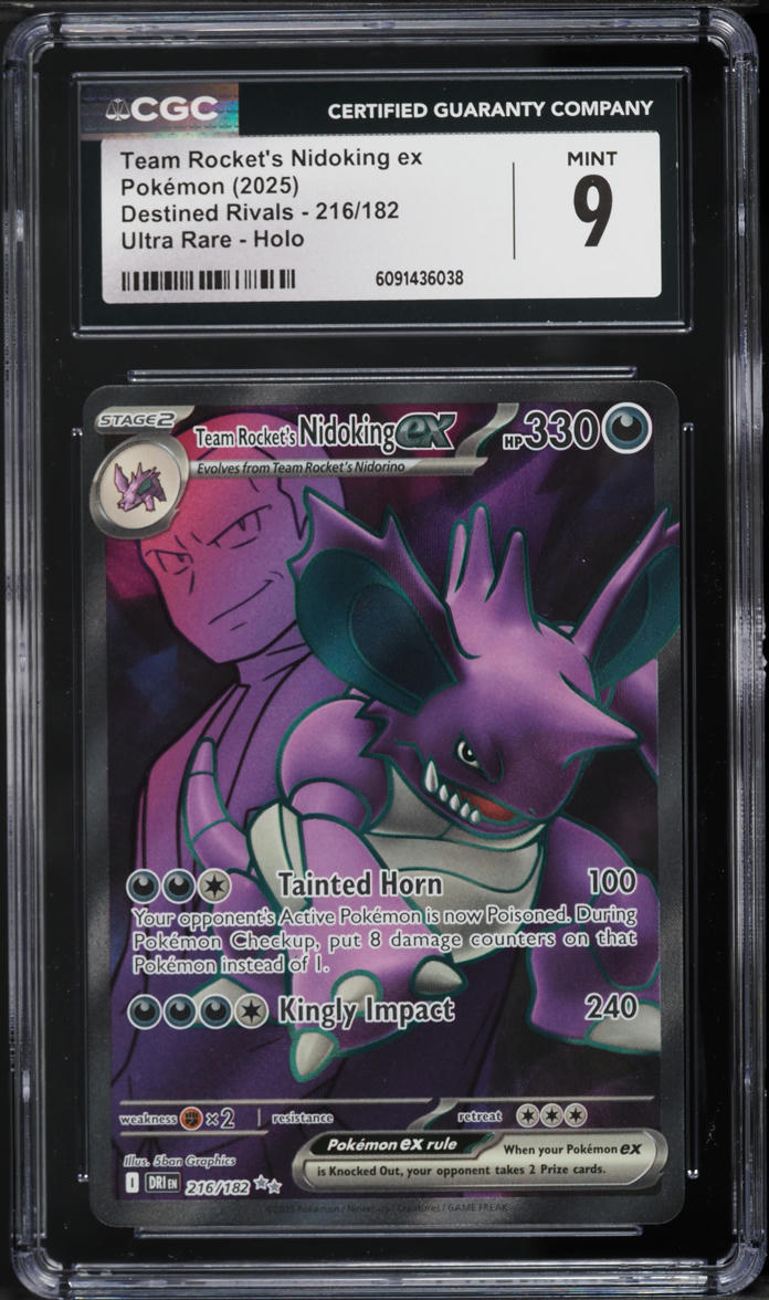 2025 Pokemon SV Destined Rivals Full Art Team Rocket's Nidoking ex #216 CGC 9 MINT on Fanatics ...