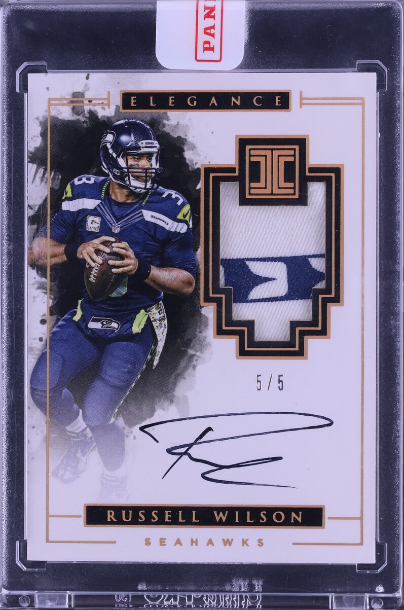 2016 Panini Impeccable Elegance Gold Russell Wilson PATCH AUTO 5/5 #36 ...