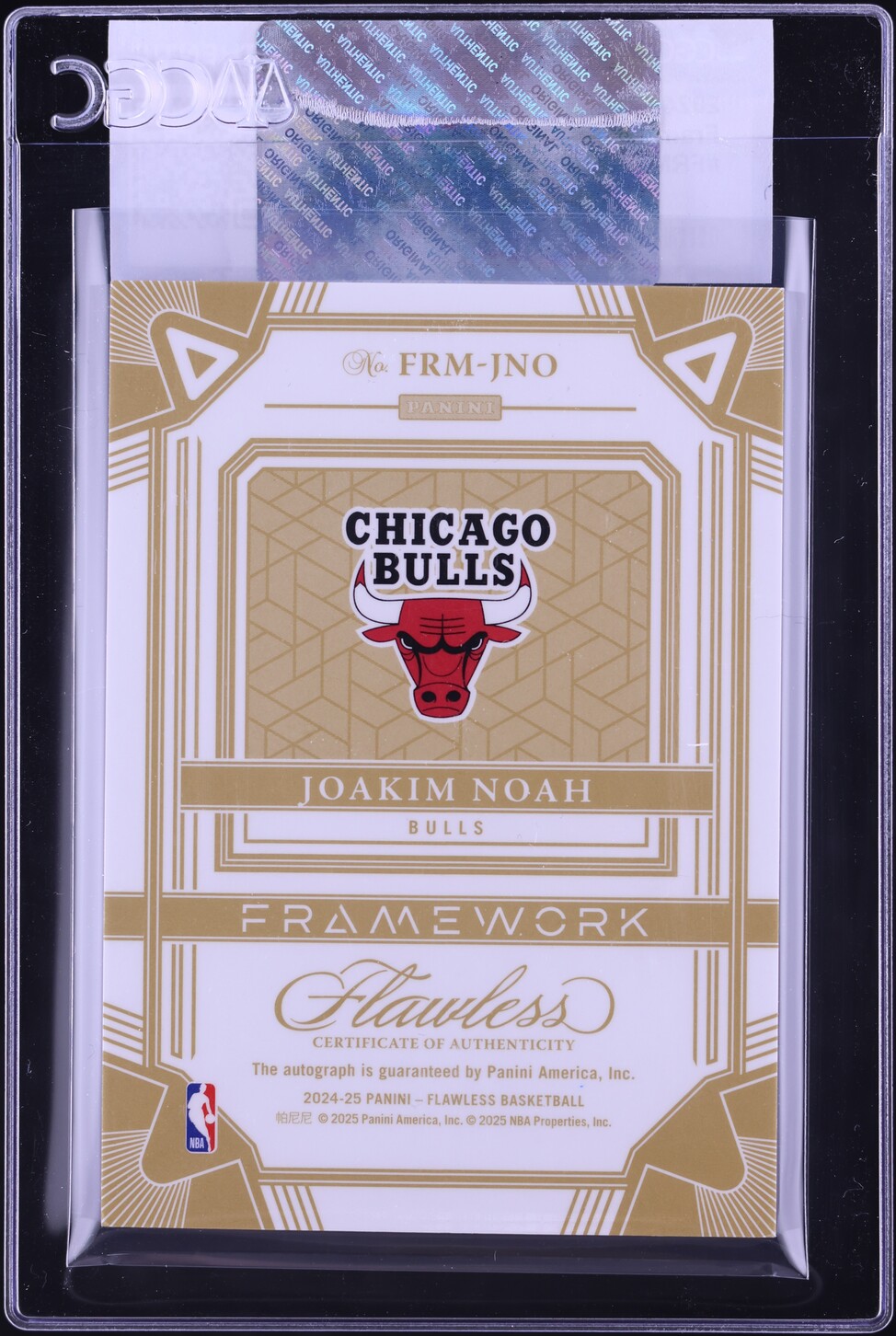 2024 Panini Flawless Framework Joakim Noah AUTO /25 #FRM-JNO CGC AUTH on Fanatics Collect