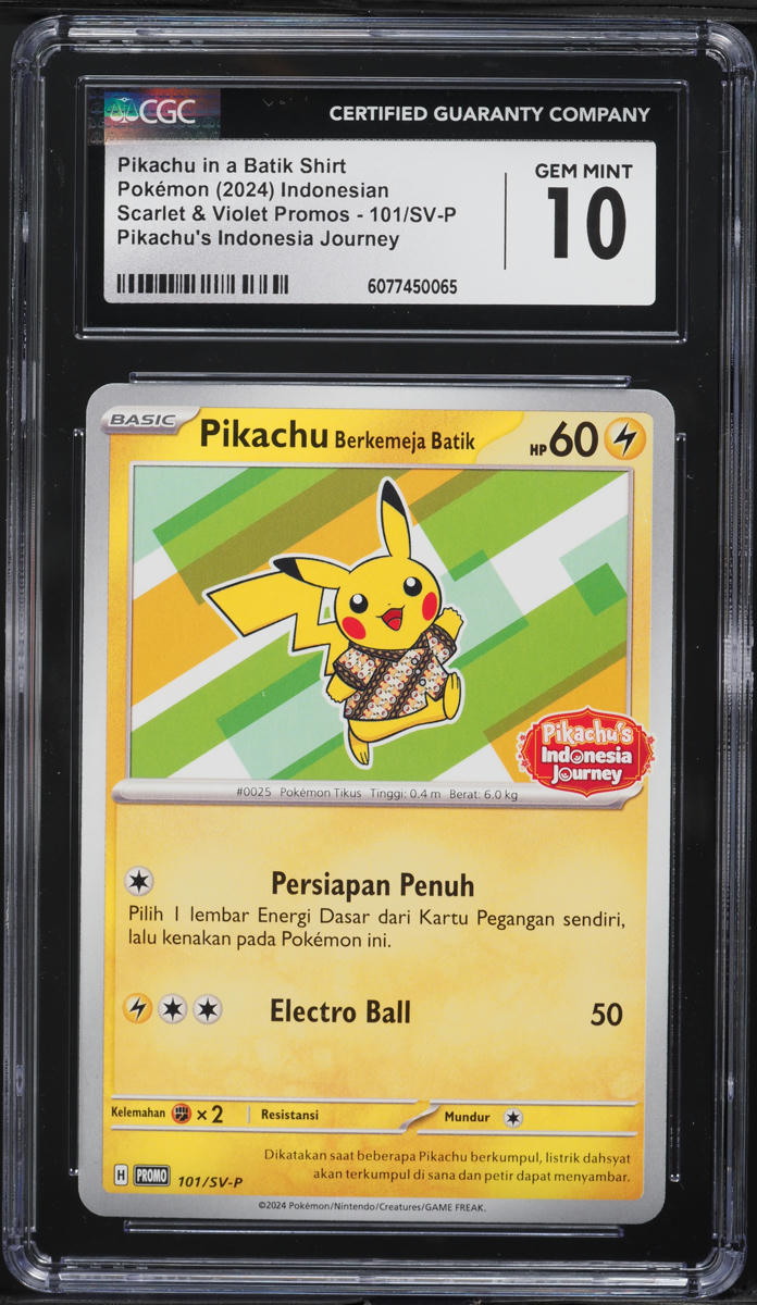 2024 Pokemon Indonesian SV Promo Journey Pikachu In Batik Shirt #101 ...