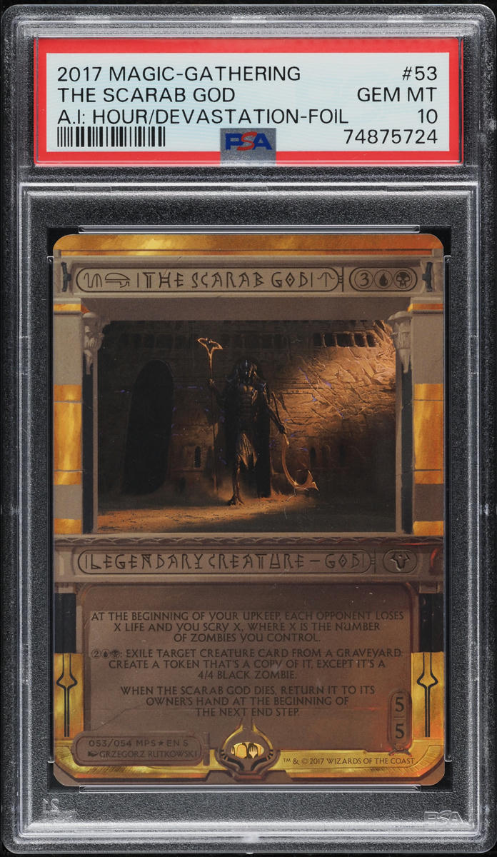 2017 Magic The Gathering MTG AI Hour Devastation Foil The Scarab God PSA 10 GEM on Fanatics Collect