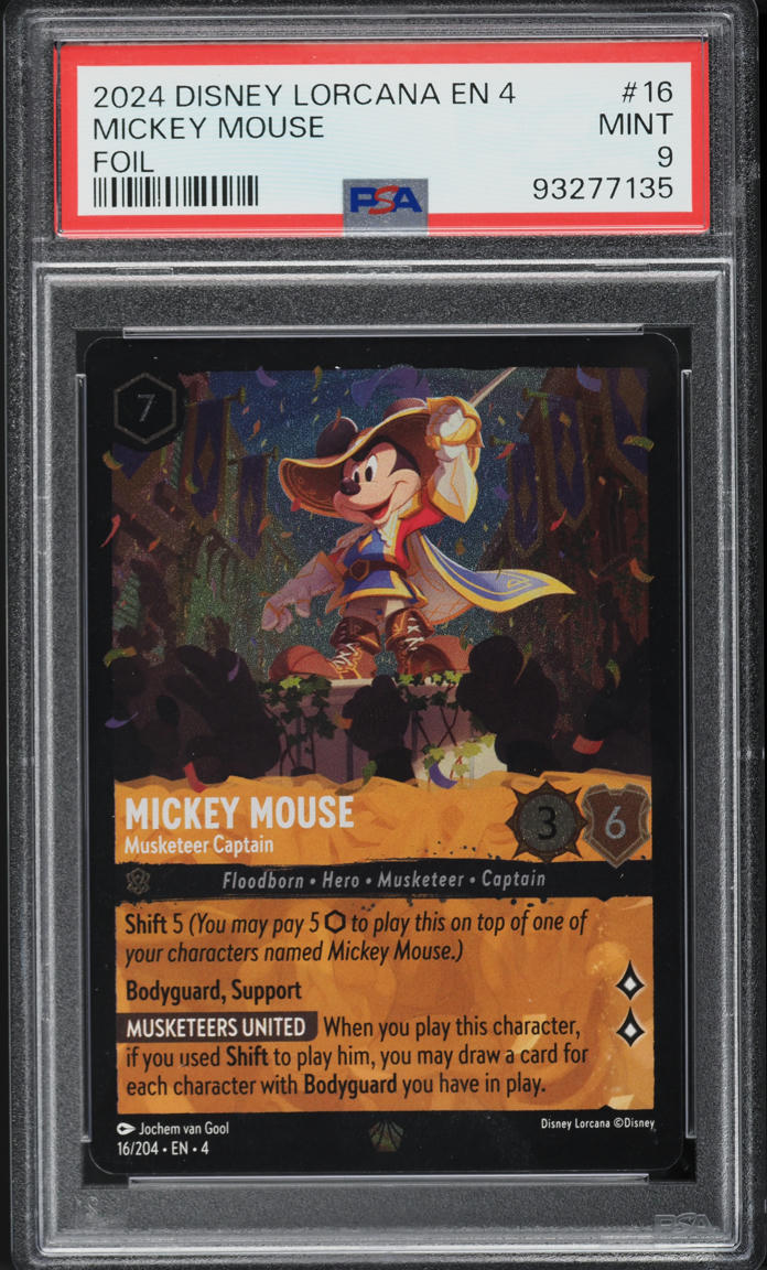 2024 Disney Lorcana Ursula's Return Foil Mickey Mouse #16 PSA 9 MINT on ...