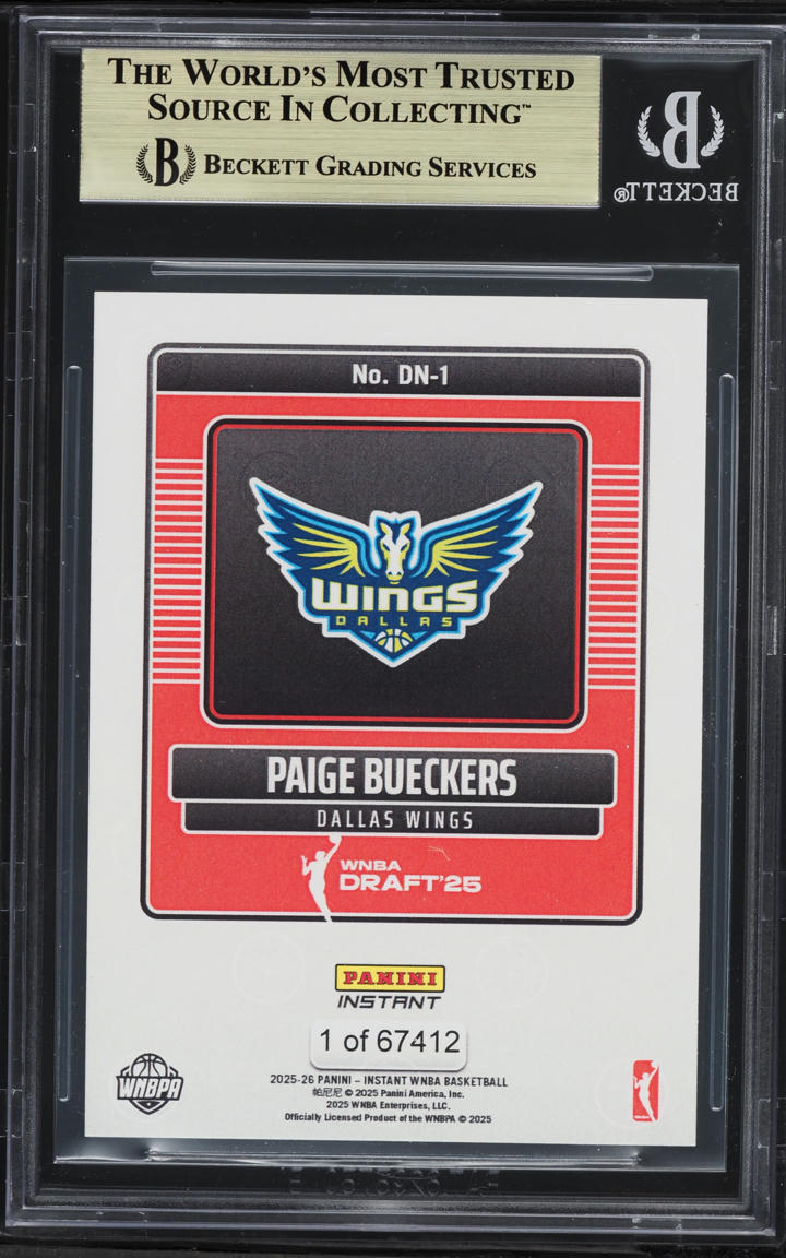 2025 Panini Instant WNBA Draft Night Paige Bueckers ROOKIE /67412 #DN1 ...