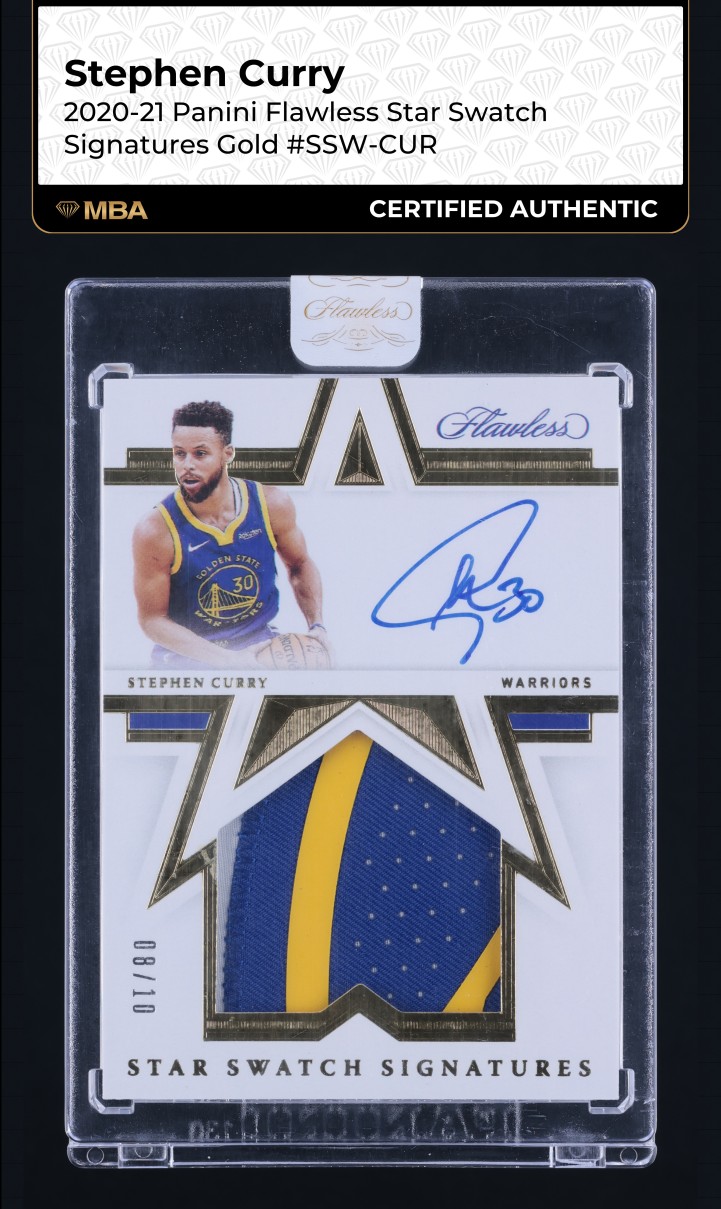 2020 Panini Flawless Star Swatch Gold Stephen Curry PATCH AUTO /10 MBA ...