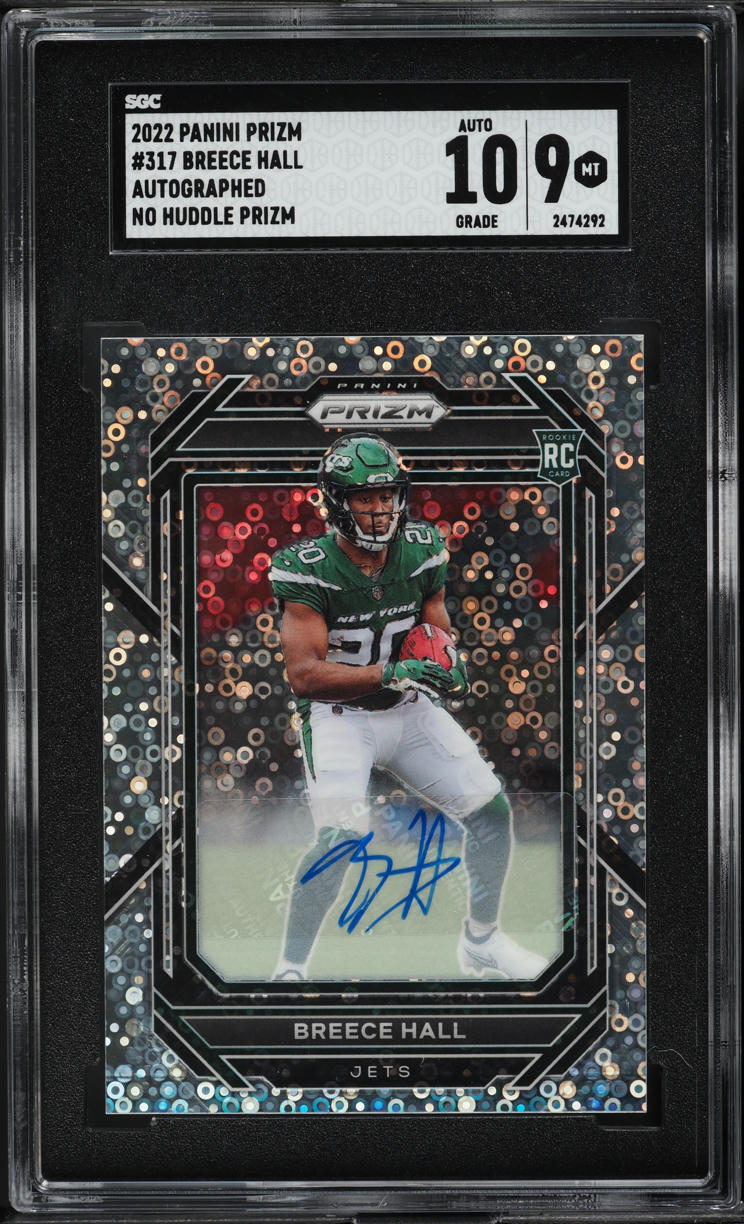 2022 Panini Prizm No Huddle Breece Hall ROOKIE AUTO #317 SGC 9 MINT on ...