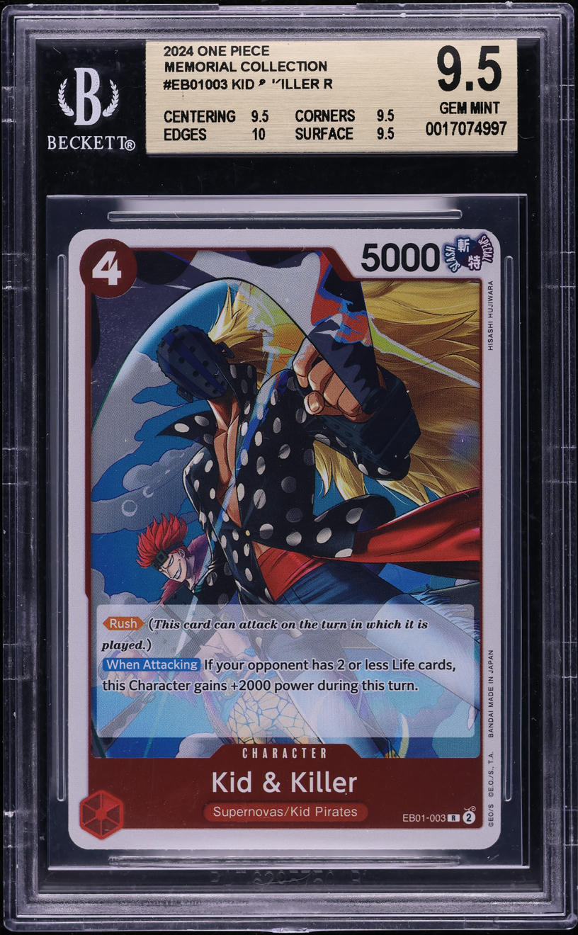 2024 One Piece Memorial Collection Kid & Killer #EB01-003 BGS 9.5 GEM MINT on Fanatics Collect