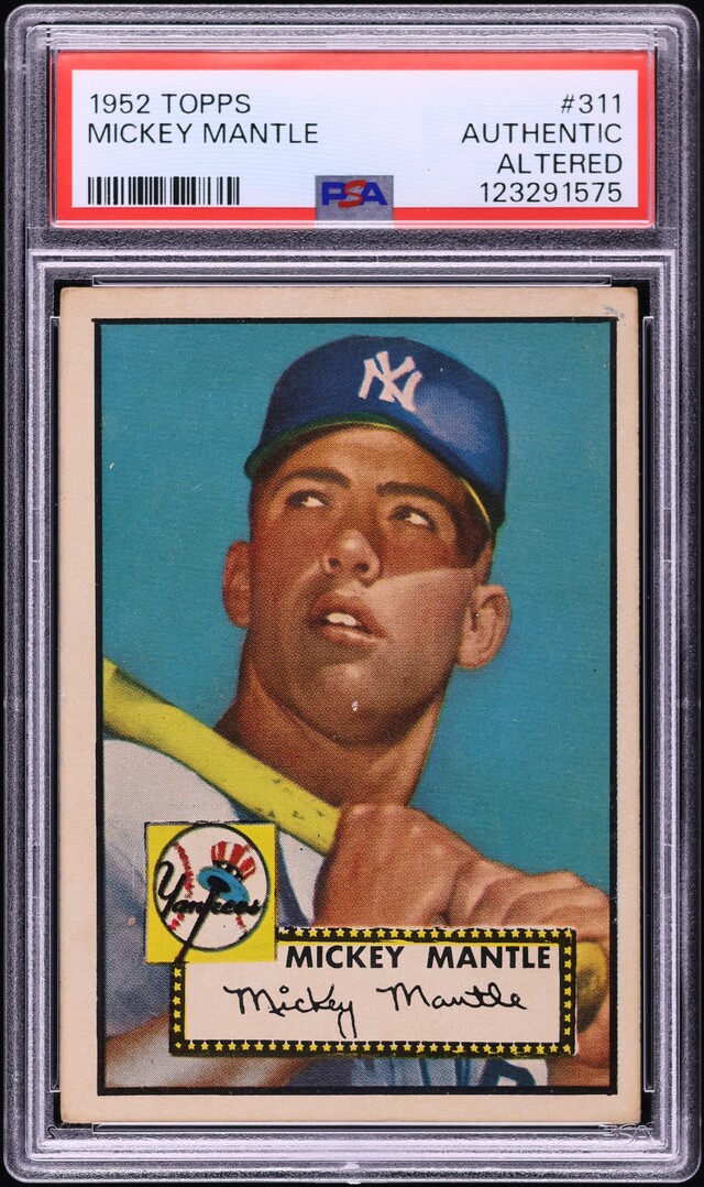 1952 Topps Mickey Mantle #311 PSA ALTERED AUTH on Fanatics Collect