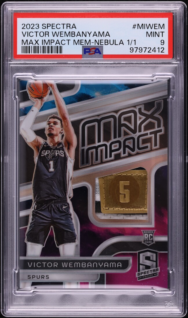 2023 Panini Spectra Max Impact Nebula Victor Wembanyama ROOKIE PATCH 1/ ...