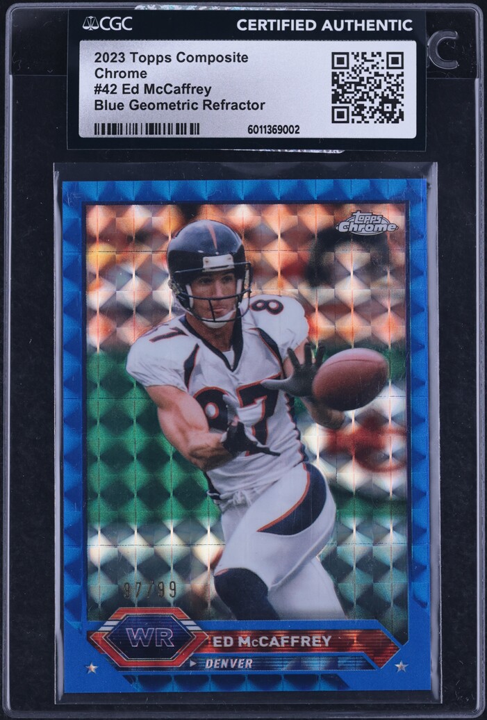 2023 Topps Chrome Composite Blue Geometric Refractor Ed McCaffrey /99 ...
