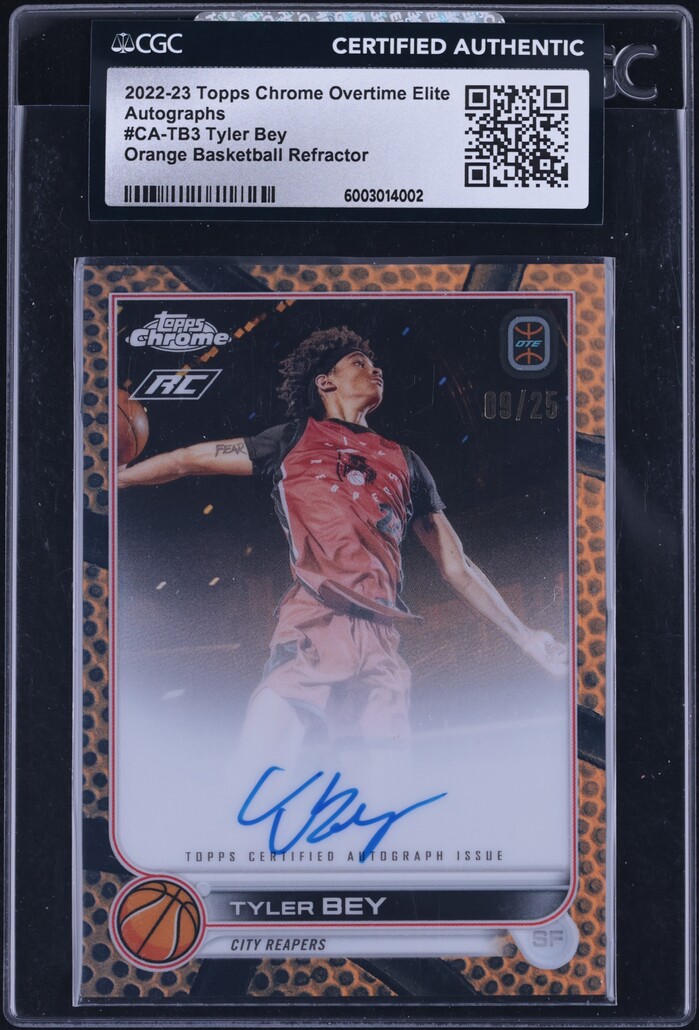 2022 Topps Chrome OTE Orange Basketball Refractor Tyler Bey RC AUTO /25 ...