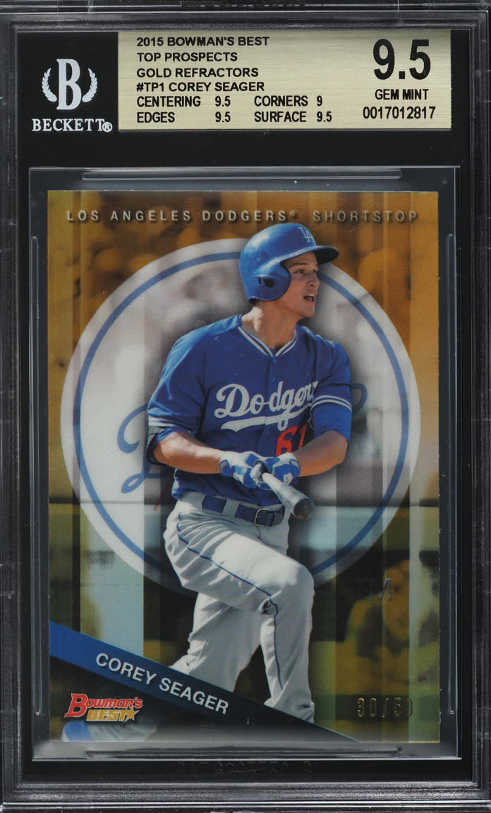 2015 Bowman's Best Top Prospects Gold Refractor Corey Seager ROOKIE /50 ...