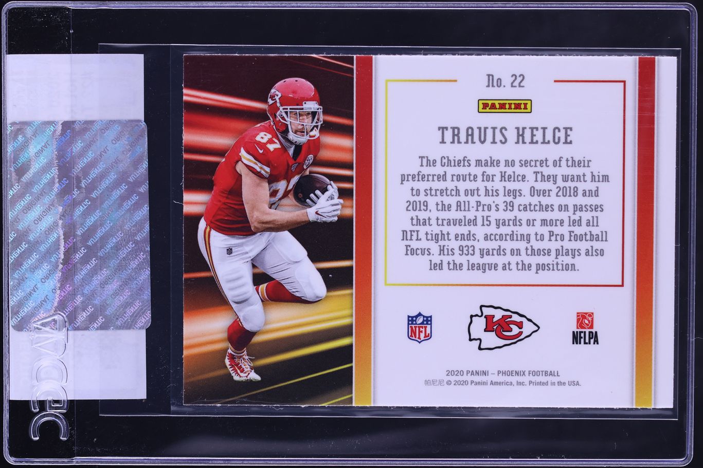 2020 Panini Phoenix Hot Routes Travis Kelce #22 CGC AUTH on Fanatics ...