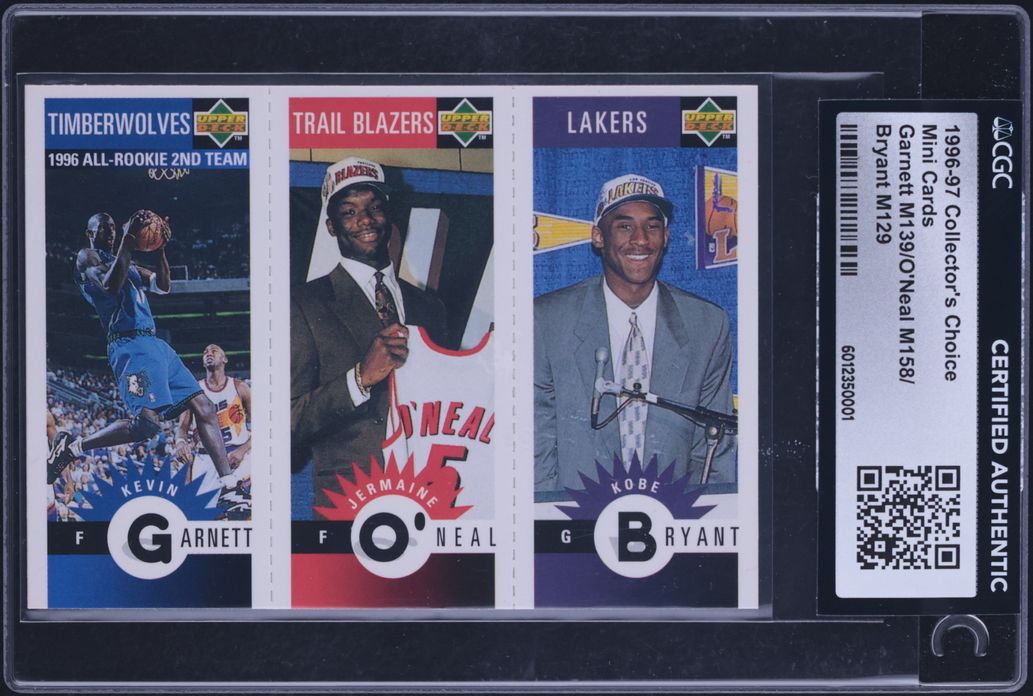 1996 Collector's Choice Mini Kobe Bryant Kevin Garnett O'Neal RC CGC ...