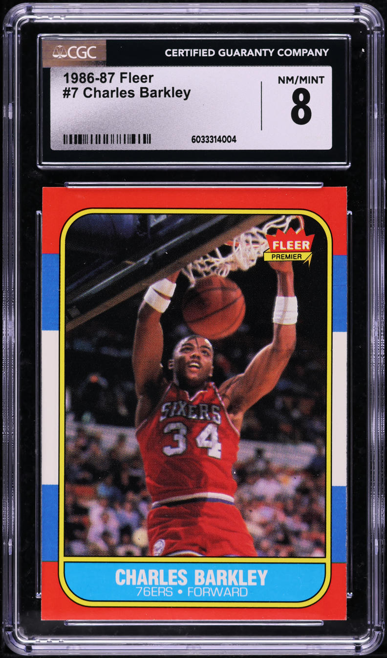 1986 Fleer Basketball Charles Barkley ROOKIE #7 CGC 8 NM-MT on Fanatics ...