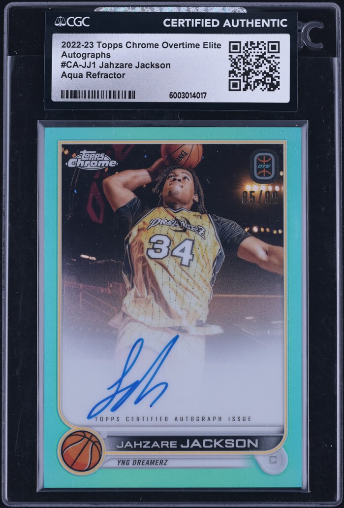 2022 Topps Chrome OTE Aqua Refractor Jahzare Jackson ROOKIE AUTO /99 ...
