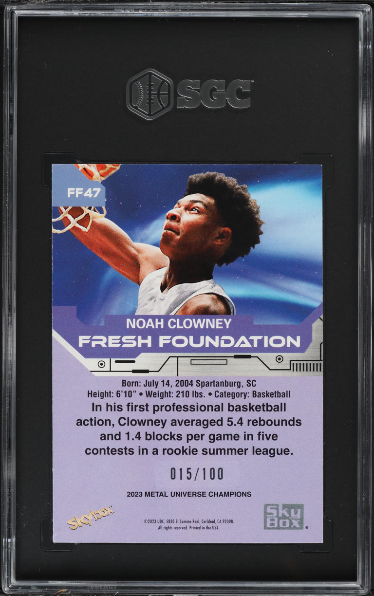2023 Metal Universe Champs Fresh Foundation PMG Red Noah Clowney ROOKIE ...