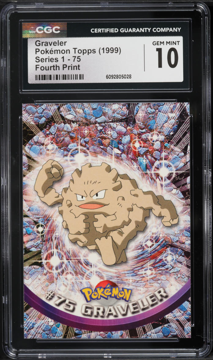 1999 Topps Pokemon Series 1 Fourth Print Graveler #75 CGC 10 GEM MINT ...