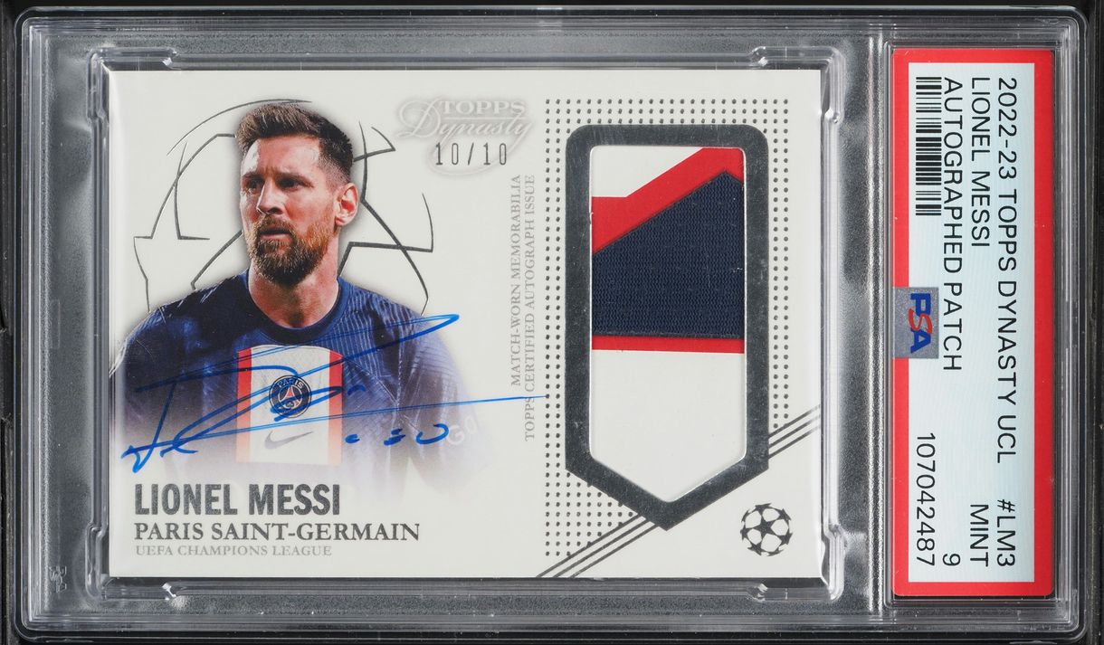 2022 Topps Dynasty UEFA Champions League Lionel Messi PATCH AUTO /10 ...