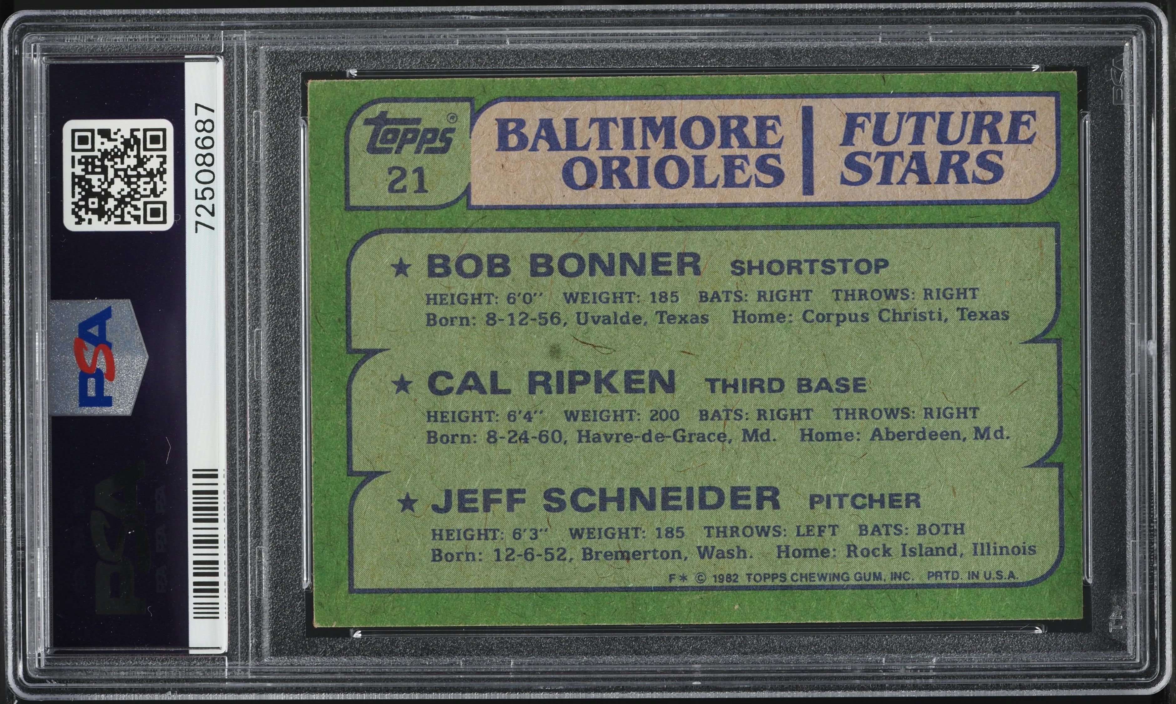 1982 Topps Cal Ripken Jr. ROOKIE #21 PSA 6 EXMT on Fanatics Collect